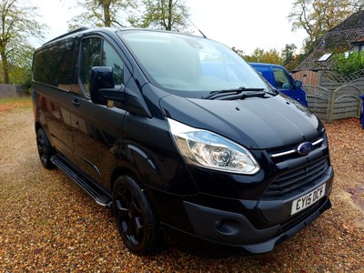 FORD TRANSIT CUSTOM RS Edition SWB 2.2 TDCI VAN Black Sat Nav 87k Very ...