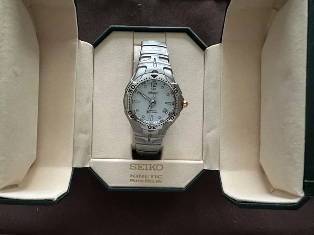 SEIKO KINETIC AUTO Relay 5J22-0A50 Stainless Steel Watch £185.02 - PicClick UK
