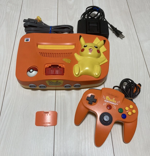 NINTENDO 64 CONSOLE Pokemon Pikachu Orange Yellow Console with 4 game ...