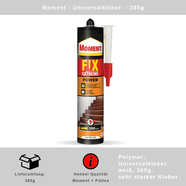 UNIVERSALKLEBER MOMENT FIX Extrem Power Montagekleber - weiss 385g von ...
