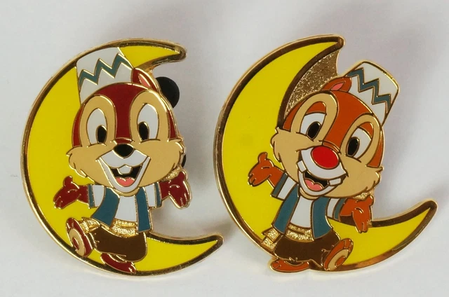 TOKYO DISNEY RESORT Game Prize Pin TDS Gold Moon Chip & Dale $12.99 ...