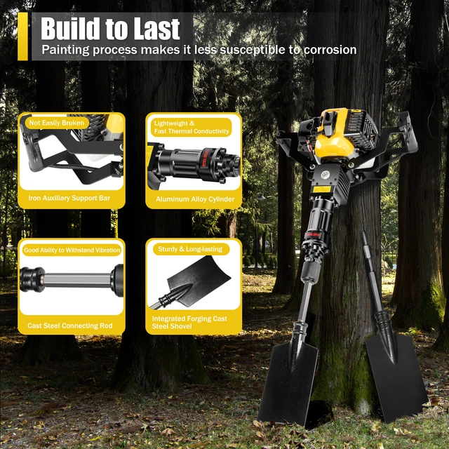 2 STROKE GAS Powered Excavator Garden Shovel Pit Digger Post Hole ...