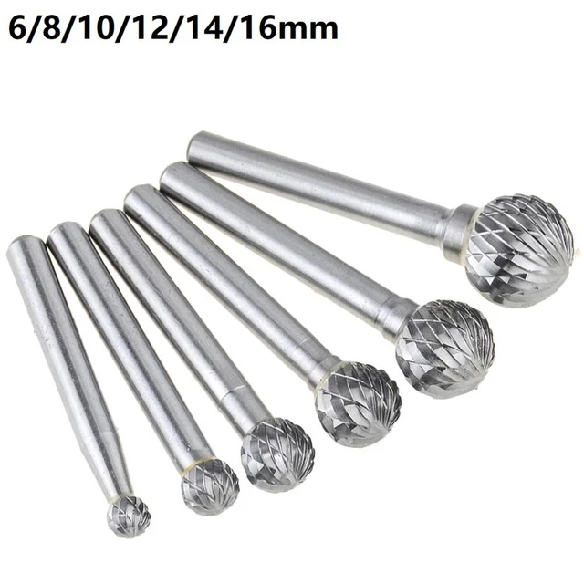 PRECISION DOUBLE GROOVE Ball Shape Carbide Routing Burr Bit Rotary File ...