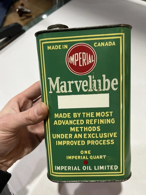 EARLY IMPERIAL RED Dot Marvelube Quart Oil Can $199.00 - PicClick CA