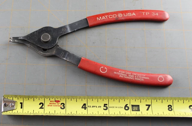 MATCO TOOLS TP34RETAINING Ring Pliers Straight Tip Internal External ...
