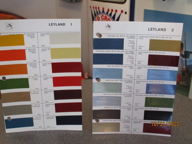 LEYLAND BASF GLASURIT Color Paint Chips Sample Brochure Nos $38.00 ...