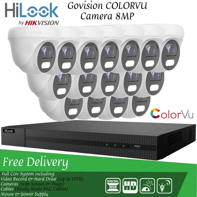 HIKVISION 4K COLORVU Cctv System 8Mp Dvr Color Night Vision Security ...