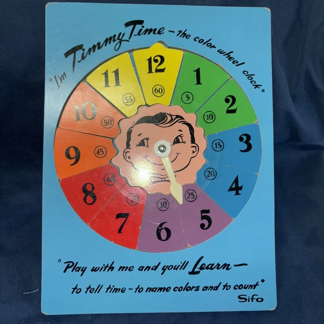 VINTAGE &I'M TIMMY Time" The Color Wheel Clock SIFO Puzzle Complete VGC ...