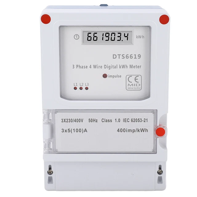 THREE PHASE ELECTRICITY Meter 3x230 400V High Accuracy LCD Screen ...
