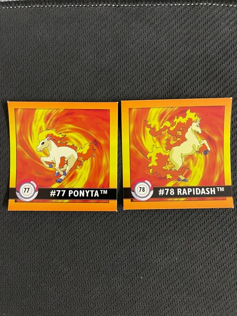 CARTE POKÉMON - ponyta #77 rapidash #78 - stickers serie 1 - pack fresh ...