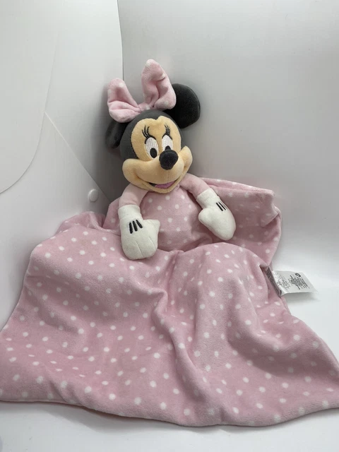 DISNEY BABY MINNIE Mouse (9") with 12" Doudou Blanket Soft Toy Plush ...