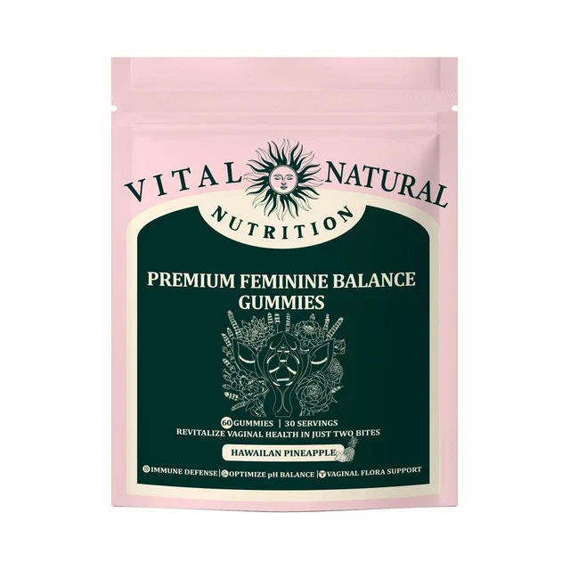 PREMIUM FEMININE BALANCE GUMMIES Vital Natural Capsules 60 Caps For ...