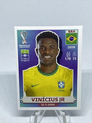 FIFA WORLD CUP Qatar 2022 Panini Sticker Vinicius Jr Rookie BRA 20 ...