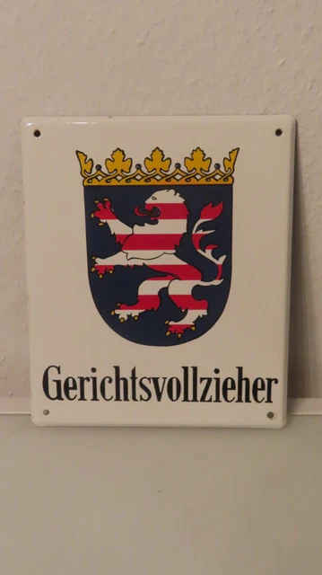 TOP OLD ENAMEL sign enamel sign bailiff Hessian lion £26.87 - PicClick UK