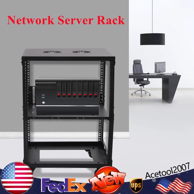 OPEN FRAME SERVER Rack Network Server Rack 12U 4 Post 19.7" Iron Relay ...