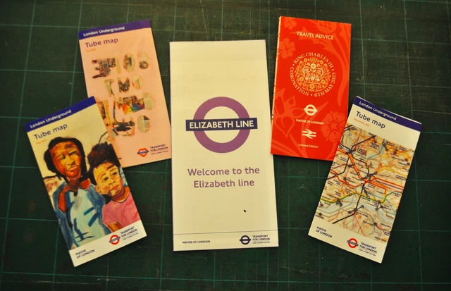 LONDON TUBE MAPS incl Coronation + Elizabeth Line Official Opening ...