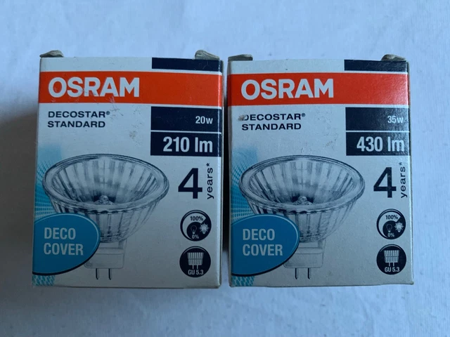 OSRAM LIGHTBULB SPOTLIGHT decostar standard deco cover 2 packs 20W and ...