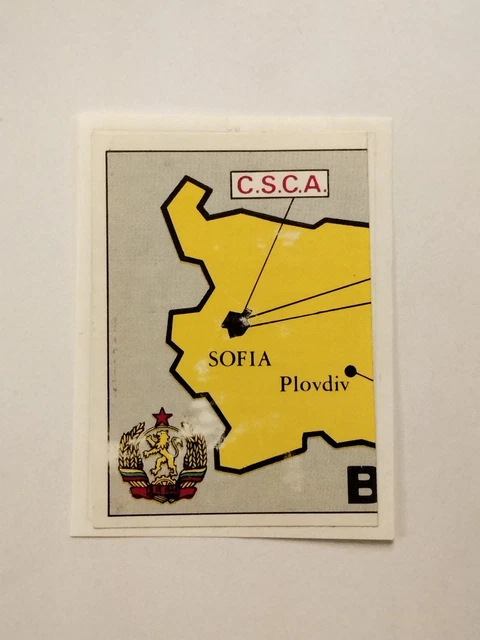 FIGURINA FOOTBALL CLUBS PANINI 1975 MAP OF BULGARIA n 43 REC EUR 1,80 ...