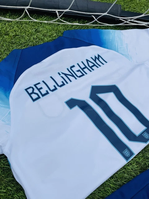 ENGLAND FOOTBALL KIT Kids Age 9-10 BELLINGHAM 10 Printing Stunning New ...