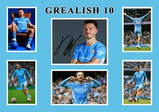 JACK GREALISH SIGNED A4 Autograph PHOTO Montage Signature Print ...