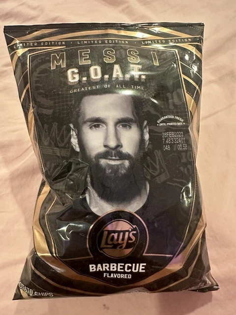 LAYS BBQ CHIPS Lionel Messi G.O.A.T. Limited Edition Bag Exclusive Rare ...