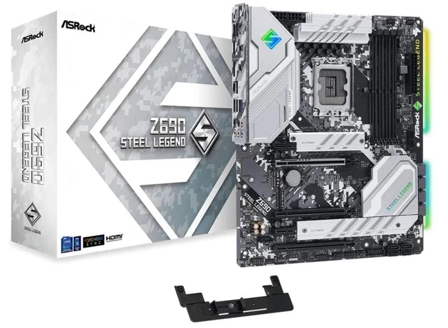 ASROCK Z690 STEEL Legend ATX Motherboard LGA1700 Intel 12th Gen Used ...