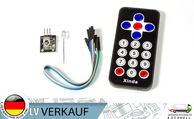 IR-SENSOR EMPFÄNGER MODUL Board mit Fernbedienung black f. Arduino Raspberry Pi EUR 6,99 ...