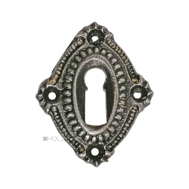 ANTIQUE KEY PLATE Key Rosette Cast Iron Old Oval Pearl £6.16 - PicClick UK