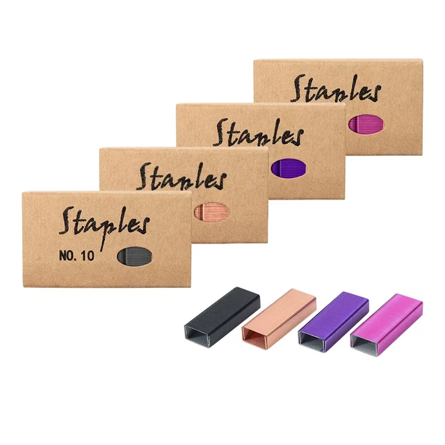 4 BOX COLORFUL No.10 Staples Small Stapler #10 Staples Refill 4000 Mini ...