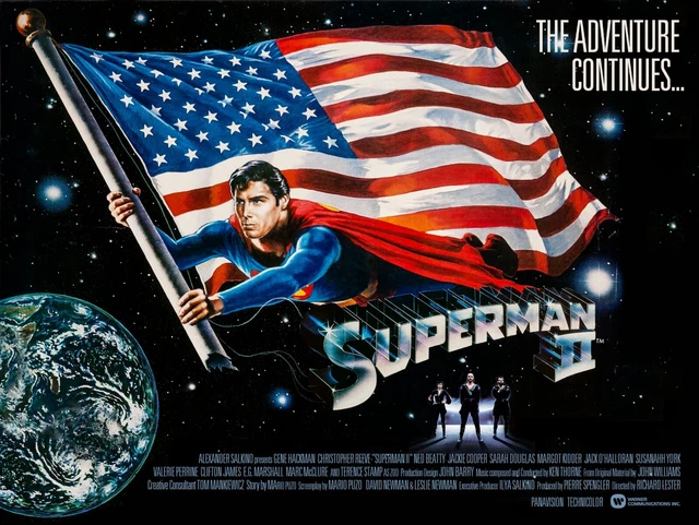 SUPERMAN II 2 1980 Quad poster print 30x40" Christopher Reeve Gene ...