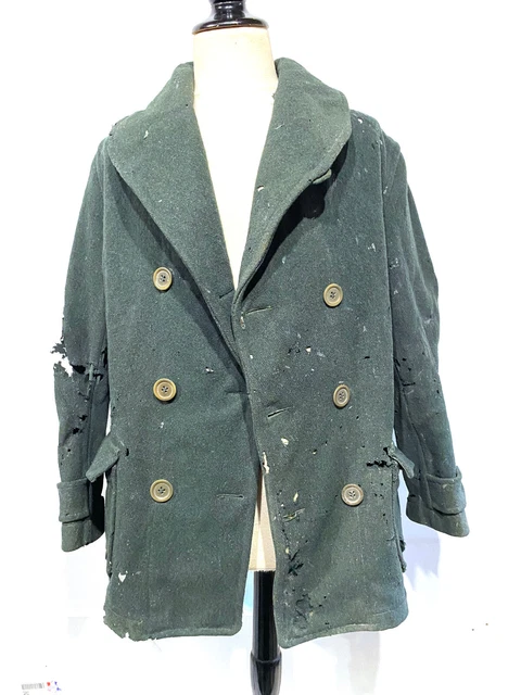 ANCIENNE VESTE VAREUSE Militaire Verte Style chasseur forestier à ...