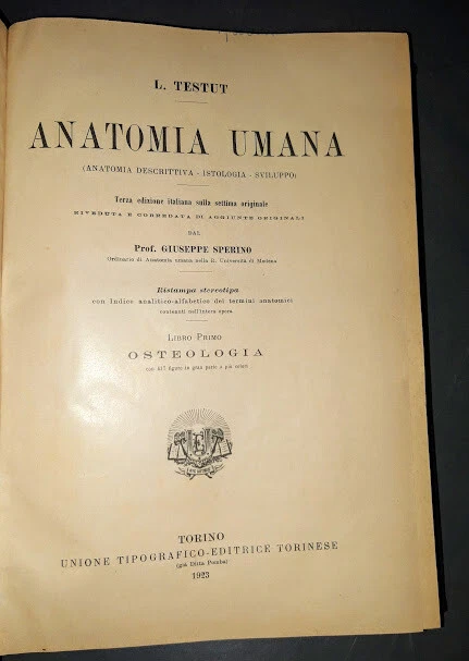TESTUT ANATOMIA UMANA Ed. Utet 1920 1923 Completo 12 Volumi Illustrato ...