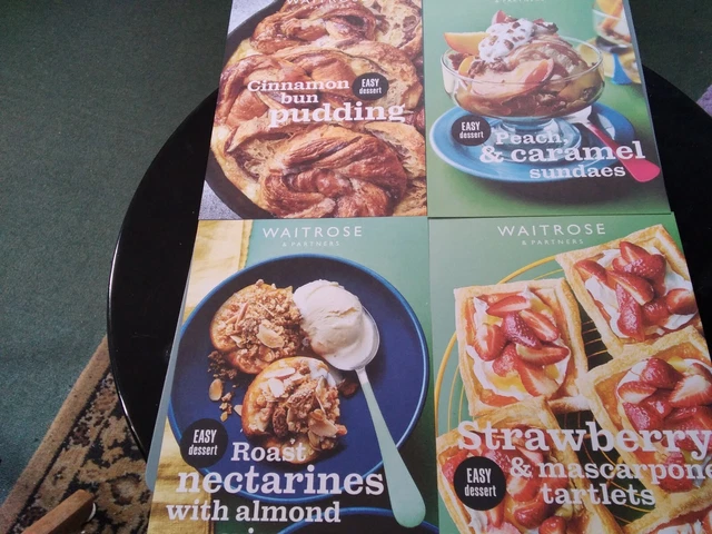 4 WAITROSE DESSERT Food Recipe Cards £4.79 - PicClick UK