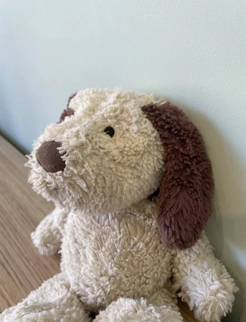 JELLYCAT 12” ROLLO Mutt Dog Puppy Cream Brown Eye Patch Plush Soft Toy ...