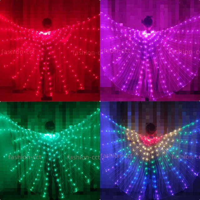 LED ISIS WING Belly Dance Performance Light Up Angel Wing Cosplay Wings ...