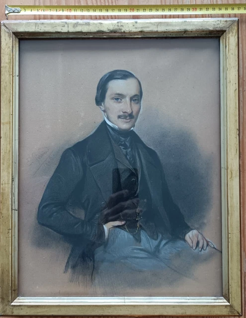 PORTRAIT D'ALFRED DE Musset signé par Eugène Giraud (1846) EUR 500,00 ...