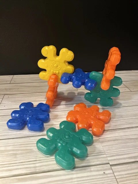 BLOW MOLD PLASTIC Interlocking Building Stacking Clown Blocks Toy Lot ...