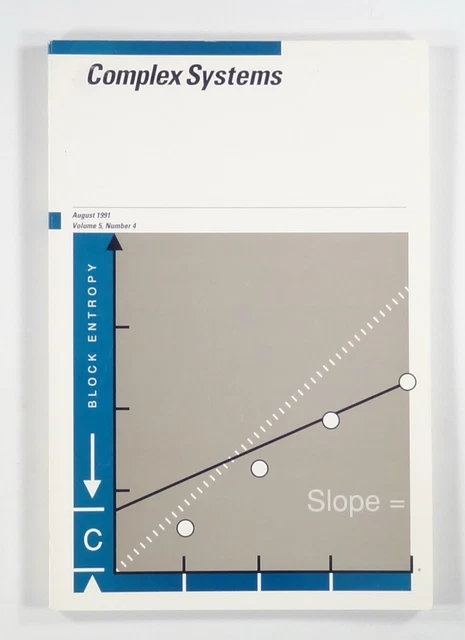 1991 AUG COMPLEX SYSTEMS Stephen Wolfram CELLULAR AUTOMATA computer ...