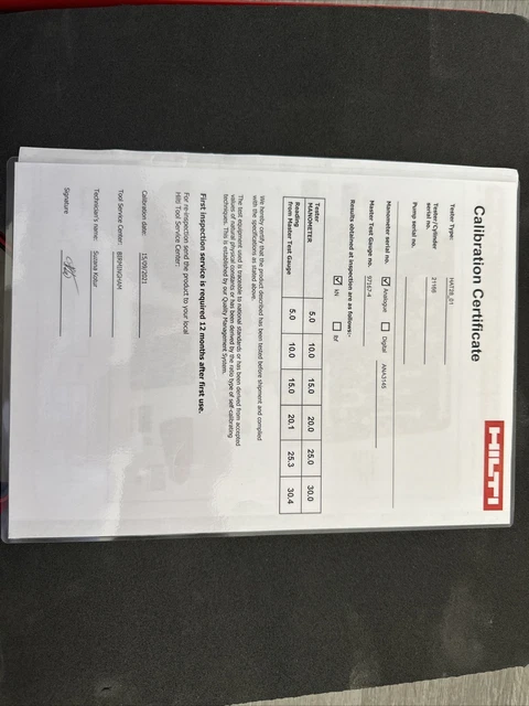 HILTI HAT 28 E Anchor Tester Priced At Hilti Stores From $3890 New ...