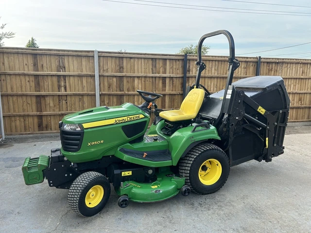 JOHN DEERE X950R Diesel Ride on Lawn Mower High Tip Collector Compact ...