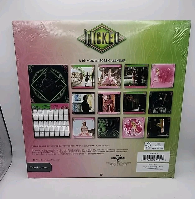 WICKED THE MOVIE 2025 CALENDAR Officially Licensed 16-month NEW $17.24 ...