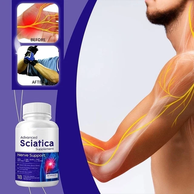 60PCS NERVE RELIEF Capsules Advanced Sciatica Supplement Neuropathy ...