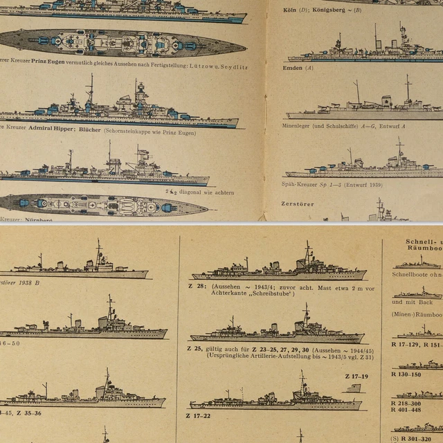 GERMAN WW2 KRIEGSMARINE+LUFTWAFFE vessel list of their fate /w 200 ...