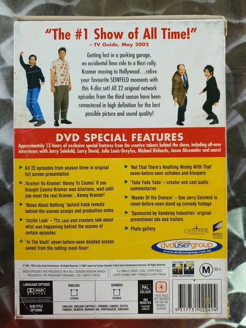 SEINFELD THE COMPLETE 3rd Third Season - DVD Boxset £3.83 - PicClick UK