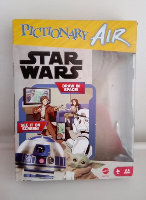 MATTEL PICTIONARY AIR Star Wars Drawing Family Game Ages 8+ Complete ...