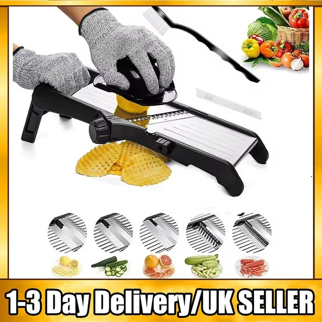 UPDATED PROFESSIONAL MANDOLIN Slicer Vegetable Food Fruit Chopper ...