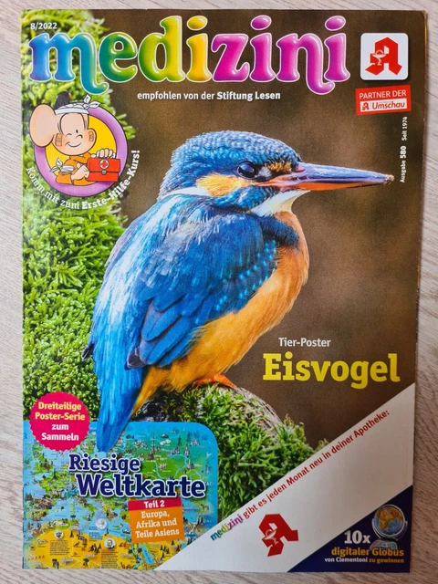 MEDIZINI POSTER 08/2022 EISVOGEL + Wissens-Poster: RIESIGE WELTKARTE ...