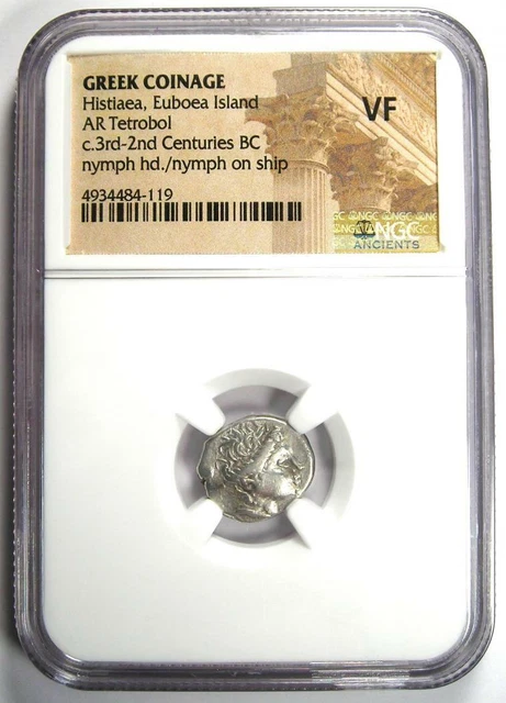 GREEK EUBOEA HISTIAEA AR Tetrobol Silver Coin 200 BC. Certified NGC VF ...