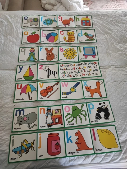 VINTAGE ALPHABET WALL Chart Poster 1980s Original In Great Condition £ ...
