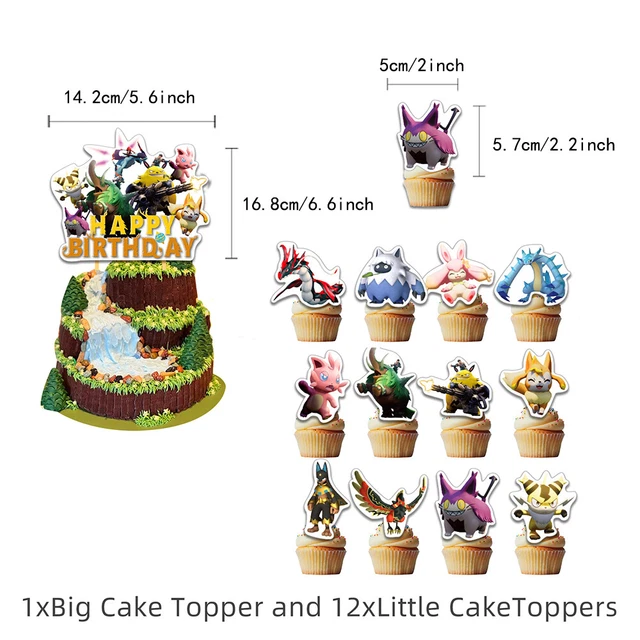 PALWORLD BIRTHDAY PARTY Ballons Cake Banner Topper Set Decoration Props ...